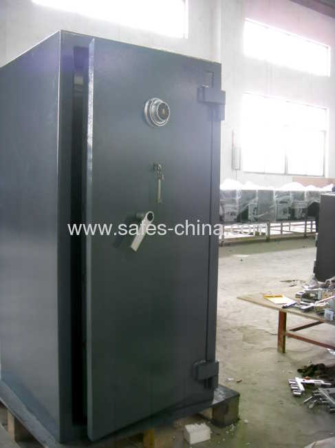 large security safe China with double bitted key lock and digital time ...