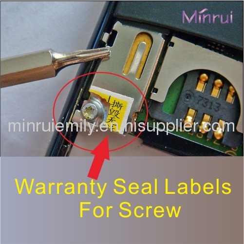 Tamper Proof Screw Labels from China manufacturer - Shenzhen Minrui ...